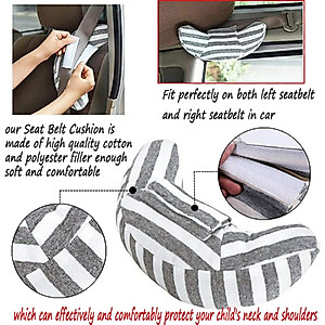 Car Seat Belt Pillow for Kids, Soft Car Headrest Pillow for Kids in Car, Travel Safety Belt Sleeping Pillow for Infants Baby Children Adults Neck Head Support Cushion Pad Car Accessories