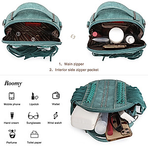 Montana West Fringe Western Purses for Women Crossbody Bag Circle Round Bag Vintage Shoulder Handbag MW1054-118CF