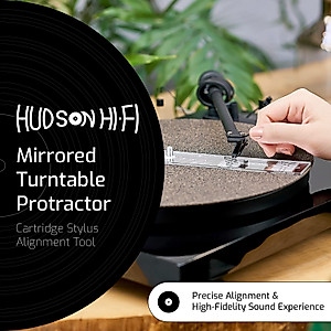 Hudson Hi-Fi Turntable Phonograph LP Phono Cartridge Stylus Alignment Protractor Tool (Protactor Mirrored)
