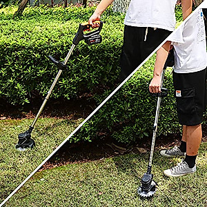 Electric Weed Wacker with 4000mAh Battery, Electric Brush Cutter, Brush Mower Cordless with Charger Blade