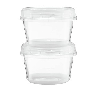 Elegant Disposables (16 Ounce 20 Pack) Clear Twist cap ContainersWith Screw on Lids Twist Top Food Storage Freezer Containers