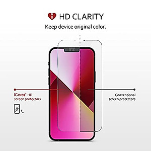 iCarez Tempered Glass Screen Protector for iPhone 14 Plus iPhone 13 Pro Max 6.7 Inches 2021 [3-Pack] Tray Installation Case Friendly Easy Apply