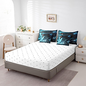 Feelyou Monster Bed in a Bag 3D Animal Printed Comforter Set with Sheets for Kids Boys Girls Monster Theme 7 Piece Bedding Set Lightweight Bed Set Twin Size