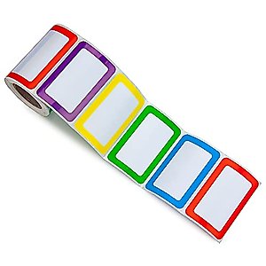 L LIKED 250 Stickers - 3.5" x 2.25"Colors Plain Name tag Labels with Perforated Line for School Office Home (Blank - 250 Labels)