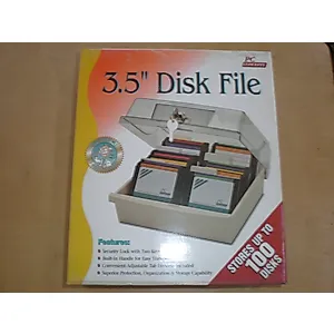 3.5" Disk Storage Box Data Case Holder - Stores up to 100 Disks! - Disc Diskette PC Storage Data Case Tray File
