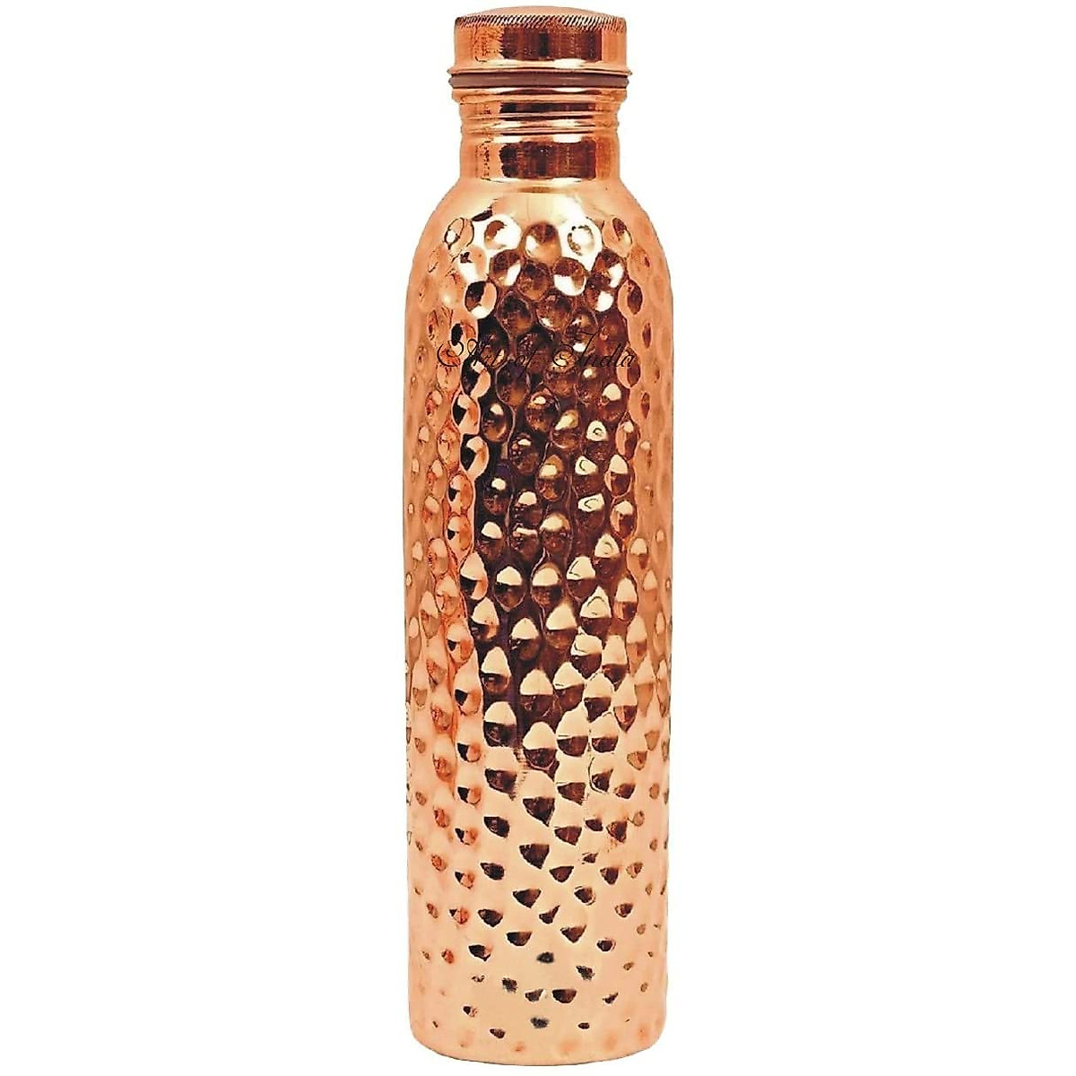 Arts Of India Pure Copper Water Bottle, Drink ware Set, Capacity 1000 ML, Set of 2 ((HAMMERED 2)