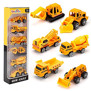 Alloy Truck Mini Pocket Size Construction Models Play Vehicles Toy Trucks for Boys Age 2 3 4,Kids Party Favors Cake Decorations Topper Birthday Gift,6Pcs Set