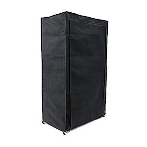 Origami Shelf Cover for Wire Shelves - Large Storage Unit Covers 4-Shelf Rack with Zipper Closure for Easy Access - Compatible with Origami R5 and Other 60" Tall Storage Shelving Units - Black