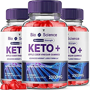 (3 Pack) Bio Science Keto Gummies for Weight Loss, BioScience Keto ACV Apple Cider Vinegar Gummies, Bio Science Keto Plus AVC Shark Belly Tank Oprah Winfrey Gunmies 525 MG Products (180 Gummies)