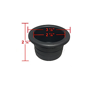 FR Universal Replacement Plastic Cup Holder, Black, 2 7/8" Diameter