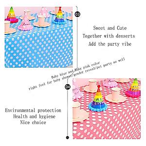 ZJDHPTY 3Pack Plastic Table Cloth Disposable for Rectangle Tables, Pink Polka Dot Table Cloths for Birthday Baby Shower Minnie Mouse Theme Party Decorations Size 54x108 Inch (Pink+White dots)