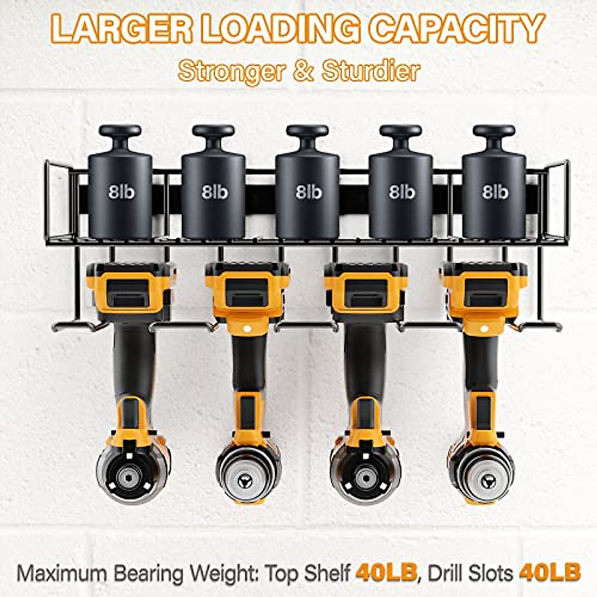 Power Tool Organizer Wall Mounted, Tool Storage Organizer Holder, Heavy Duty Utility Rack, Garage Tool Organizer, Cordless Drill Holder, Pegboard Tool Organization, Tool Shelf for Men,Father’s Day