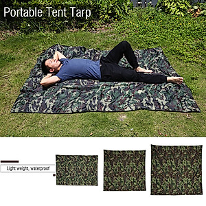 Tent Tarp Rainproof Portable Camouflage Tent Tarp Sheet Camping Shelter for for Outdoor Hiking Hunting(22m)