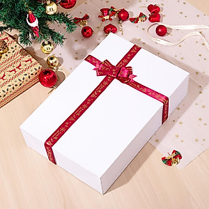 Mefleet 16 Pack Large Gift Boxes with Lids 17x11x4 Inches Extra Deep Shirt Boxes Clothes Robe Sweater Box for Christmas Presents, Holidays, Birthday Gift Wrapping White