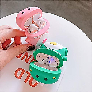 UR Sunshine AirPods Case, Super Cute Funny Baby Dinosaur Shape Soft Silicone Case Cover Protective Skin for Apple AirPods1&2-Green