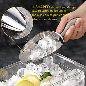 Stainless Steel Ice Scoop for Freezer - Small Ice Scoop for Ice machine,Small Metal Ice Scoop for Ice Maker,Commercial Food Scoops for Kitchen Bar Party Wedding,Thick,Dishwasher Safe,6 OZ