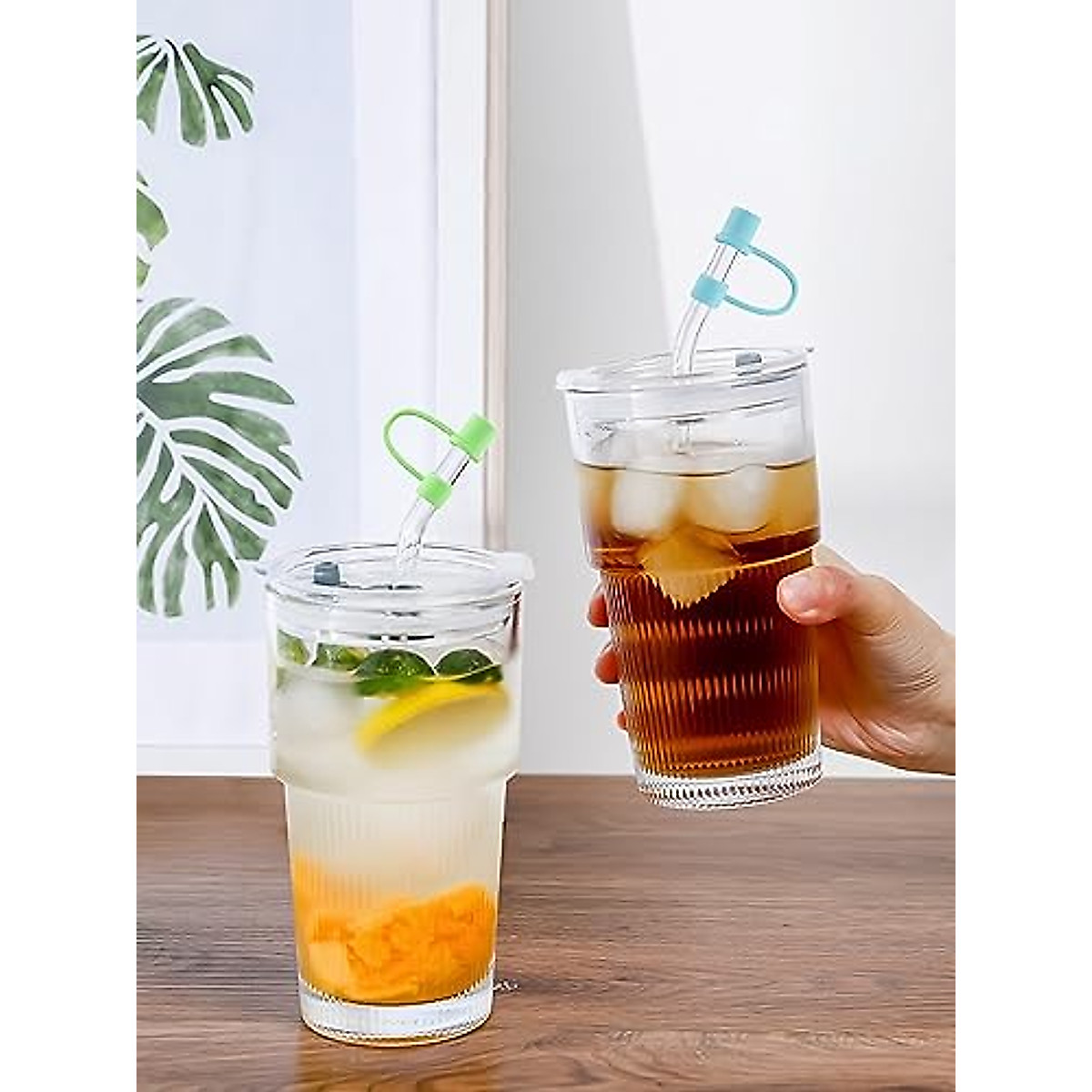 6 Pcs Straw Covers for Stanley 40oz, Reusable Silicone Straw Topper for Stanley &Simple Modern 40 oz, Bugs/Spill/Dust Proof Simple Straw Covers Cap for 8-10mm Straws, for Stanley Cups Accessories