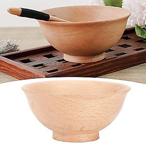 Qioniky Wooden Salad Bowl, Salad Bowls, Durable for Outdoor Camping Restaurant Kitchen(11.5 * 5.5 Beech Plum Blossom Reverse Bowl)