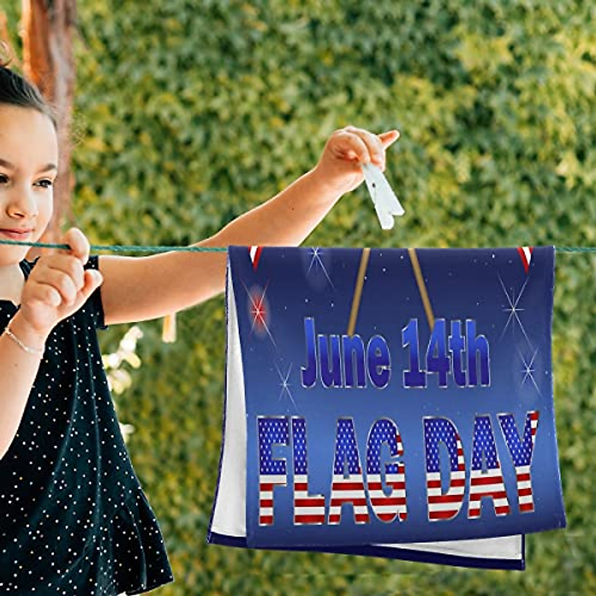 xigua 2PCS Polyester Hand Towels Soft and Absorbent for Hotel Spa Beach Bathroom Fingertip Towel,Flag Day Beautiful Text and Fireworks