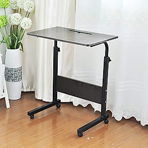 SogesGame Side Table,31.5in/21.6in Adjustable Laptop Stand Portable Cart Tray Bedside Computer Table,Sofa Side Bed Table with Wheels