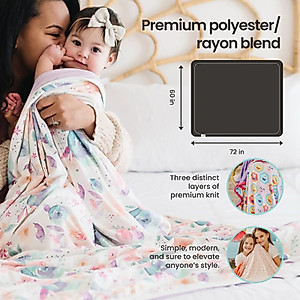 Copper Pearl Jumbo 3-Layer Baby Blanket: Soft Baby Quilts for Boys and Girls | Breathable, Cozy, Toddler Blanket | Baby Quilt for Newborns | 46x46 Premium Polyester/Rayon | Rufus
