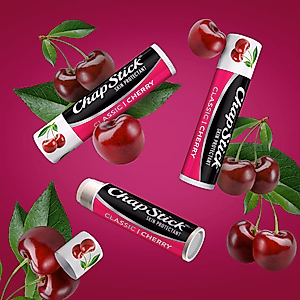 ChapStick Classic Cherry Lip Balm – Fruity & Sweet Lip Moisturizer for Dry Lips, 0.15 Oz