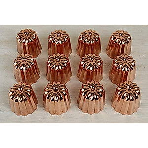 2.1 inch Copper Canele mold from Bordeaux a Set of Twelve tinned molds