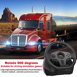 PXN V900 Gaming Steering Wheel - 270/900° PC Racing Wheel with Linear Pedals & Left and Right Dual Vibration for PS4, PC, Xbox One, Xbox Series X|S, Switch