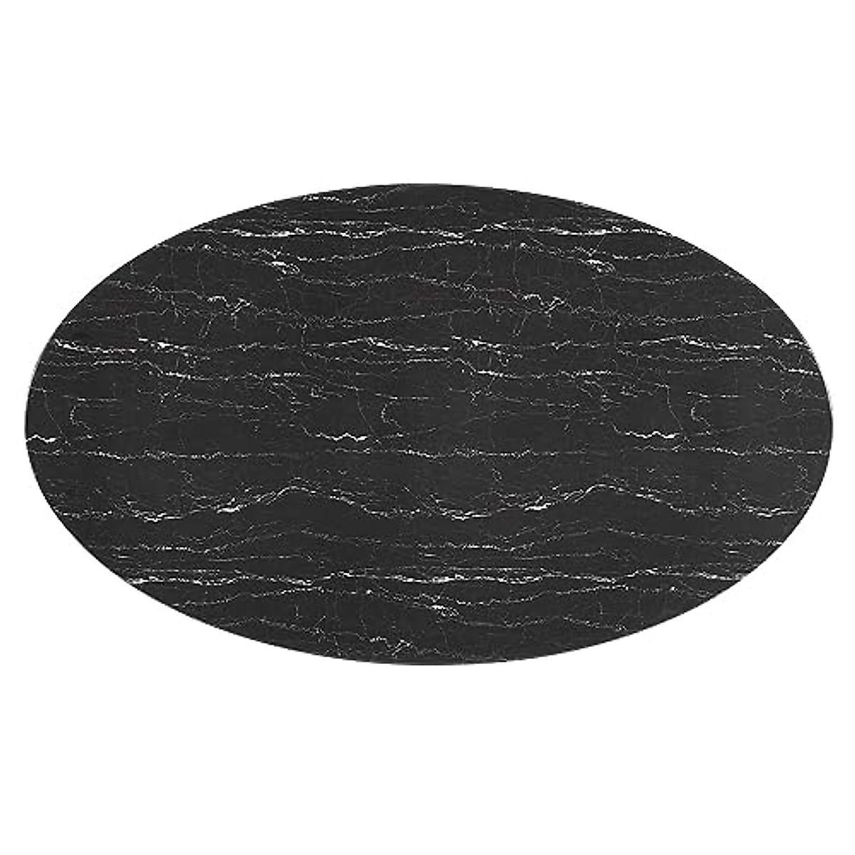 Modway Lippa Oval Artificial Marble 78" Dining Table, Black Black