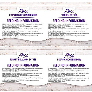 Wellness Natural Premium Canned Cat Wet Food Pate - 12 Pack Cans Variety Bundle Pack 4 Flavor - (Chicken,Beef, Salmon & Turkey) W/ HS Pet Food Bowl - (3 Ounce)