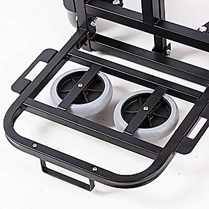 Hihone Stair Climbing Cart,330LBS Capacity Folding Stair Climber Hand Truck 6 Wheels & 2 Backup, Adjustable Handle Length Dolly Cart Trolley for Stairs, Flat Ground