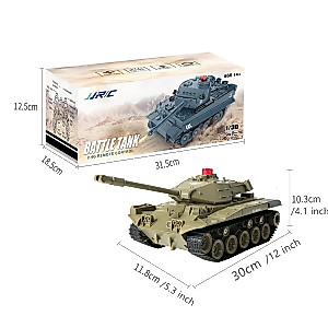 WEECOC RC Tank Military Truck Vehicles RC Car 2.4Ghz Radio Controlled Military Battle Tank Toy 270°Rotational Realistic Sounds Electronics Hobby Toys for Kids Boys (Green)