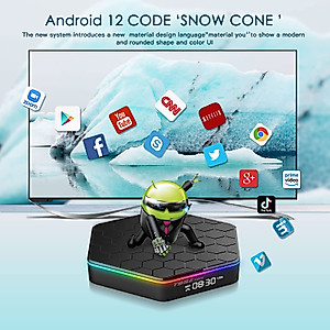 EASYTONE Android TV Box 12.0,2024 Android TV Box 4GB 64GB H618 Quad Core Support WIFI6 2.4/5G WiFi BT5.0 Ethernet 100M 6K TV Box with HDR 10+ Smart TV Box Android with Mini Wireless Keyboard