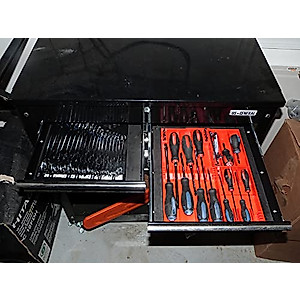 TOOL SORTER SCREWDRIVER ORGANIZER (RED) – Low Profile, Tough-Built Screwdriver Organizer for Toolbox Drawers | Holds Up To 16 Screwdrivers and 8 Bits | Unclutter your Toolbox