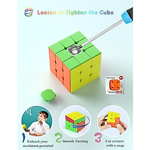 Speed Cube: Roxenda Profession 3x3x3 Speed Cube - Fast Smooth Turning - Solid Durable & Stickerless Frosted, Best 3D Puzzle Magic Toy - Turns Quicker Than Original