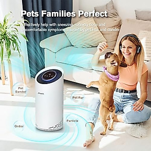 Airspark Air Purifiers for Home Large Room Up to 1375 ft², 4-in-1 True HEPA Air Purifier for Pets Hair Dander Pollen Smoke Cooking Pet Smell. CADR 187 m³/h, Air Cleaner for Bedroom Nursery Living Room