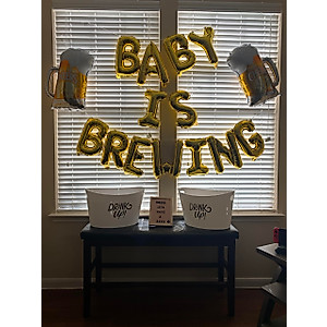 JeVenis Baby is Brewing Balloons Baby is Brewing Banner Baby Reveal Balloons Baby Brewing Baby Shower Decor Baby Gender Reveal Decoration