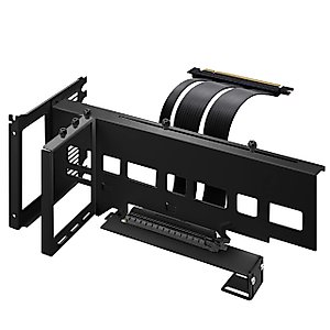 EZDIY-FAB Vertical PCIe 4.0 GPU Mount Bracket Graphic Card Holder with 5V 3 Pin ARGB LED Module, Video Card VGA Support Kit with PCIe 4.0 X16 Gen4 17cm/6.69in Riser Cable 90 Degree Right Angle (Black)