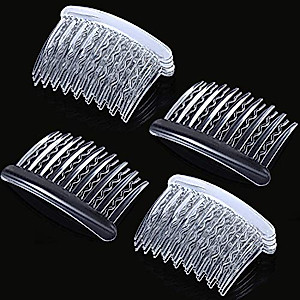 Gejoy 12 Pieces Plastic Teeth Hair Combs Tortoise Side Comb Hair Accessories(Transparent)