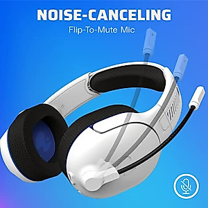 PDP AIRLITE PRO Wireless Power Stereo Gaming Headset with Noise Cancelling Microphone: Compatible with PS5/PS4/PS3 Console/PC, Comfortable Lightweight Headphones, Long Battery Life (Frost White)