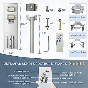 Lovus 1200W Commercial Solar Street Lights, 30000LM LED Outdoor Solar Flood Security Light Dusk to Dawn with Motion Sensor for Parking Lot, IP65 Waterproof Wall or Pole Mount Light, ST100-033