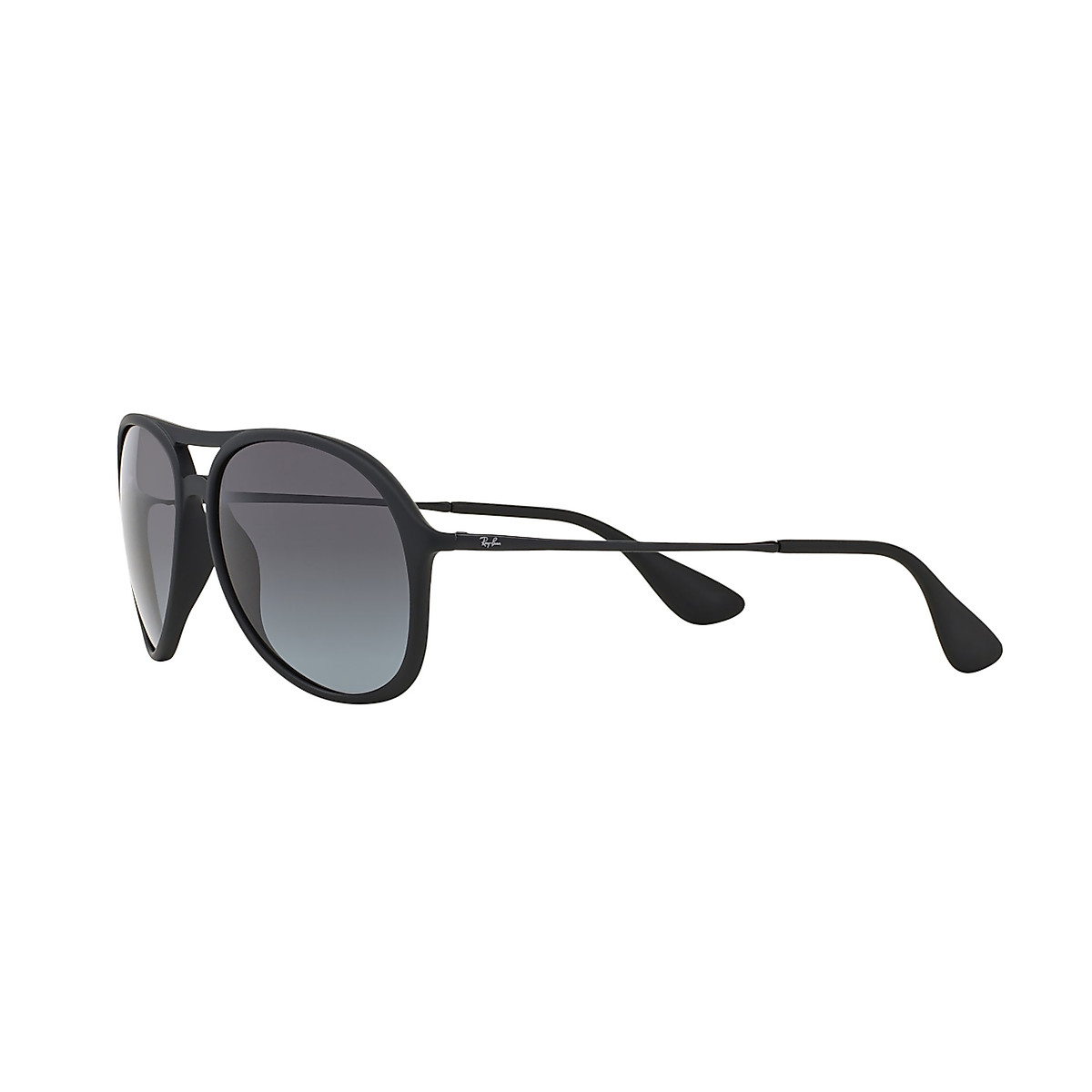 Ray-Ban Men's RB4201 Alex Square Sunglasses, Rubber Black/Light Grey Gradient Dark Grey, 59 mm