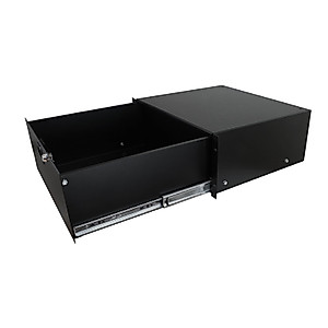 Penn Elcom 3234LK 4 Space (4U) Steel Rack Drawer with Slam Latch & Keyed Lock, 15.25 Inch Deep