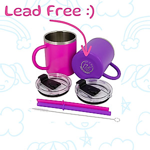 Real Deal Steel "Keep it Real Kids Mugs - 100% Lead and BPA Free Kids Coffee Mug for Hot Chocolate - Set of 2