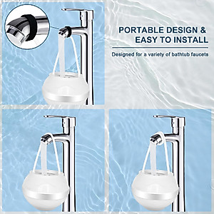 Bath Ball Filter-8 Stages Bathtub Water Filter Removes Chlorine,Other Contaminants.Improve Water Quality,Make Hair,Skin Smoother,Healthier.Bathtub Filter for Tub Faucet|2500 Gallons Filtered|BPA-Free