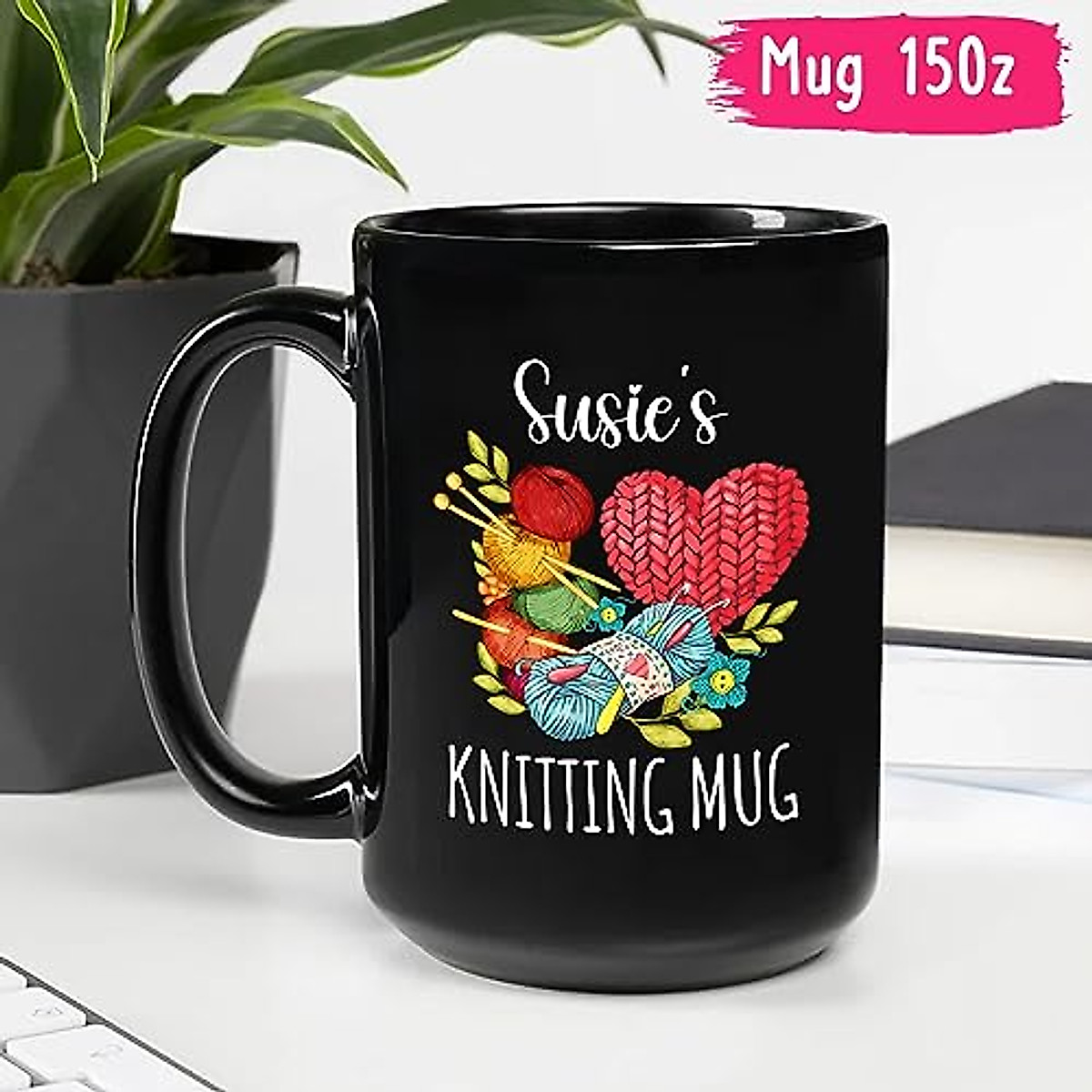 Knitting Mug Coffee Mug, Personalized Crochet Mugs For Knitting Lovers, Best Crochet Ever Cups, Custom Knitting Ceramic Mug With Name, Yarn Balls Porcelain Mug, Crocheter Black Tea Cup 11oz 15oz