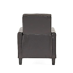 Great Deal Furniture Lucas Brown Leather Modern Sleek Recliner Club Chair
