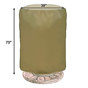 Ogrmar 38"x70" Garden Fountain Cover 600D Oxford Waterproof Dustproof Cover with Locking Drawstring for Winter Outdoor Garden Fountain Statue（38"x70"）