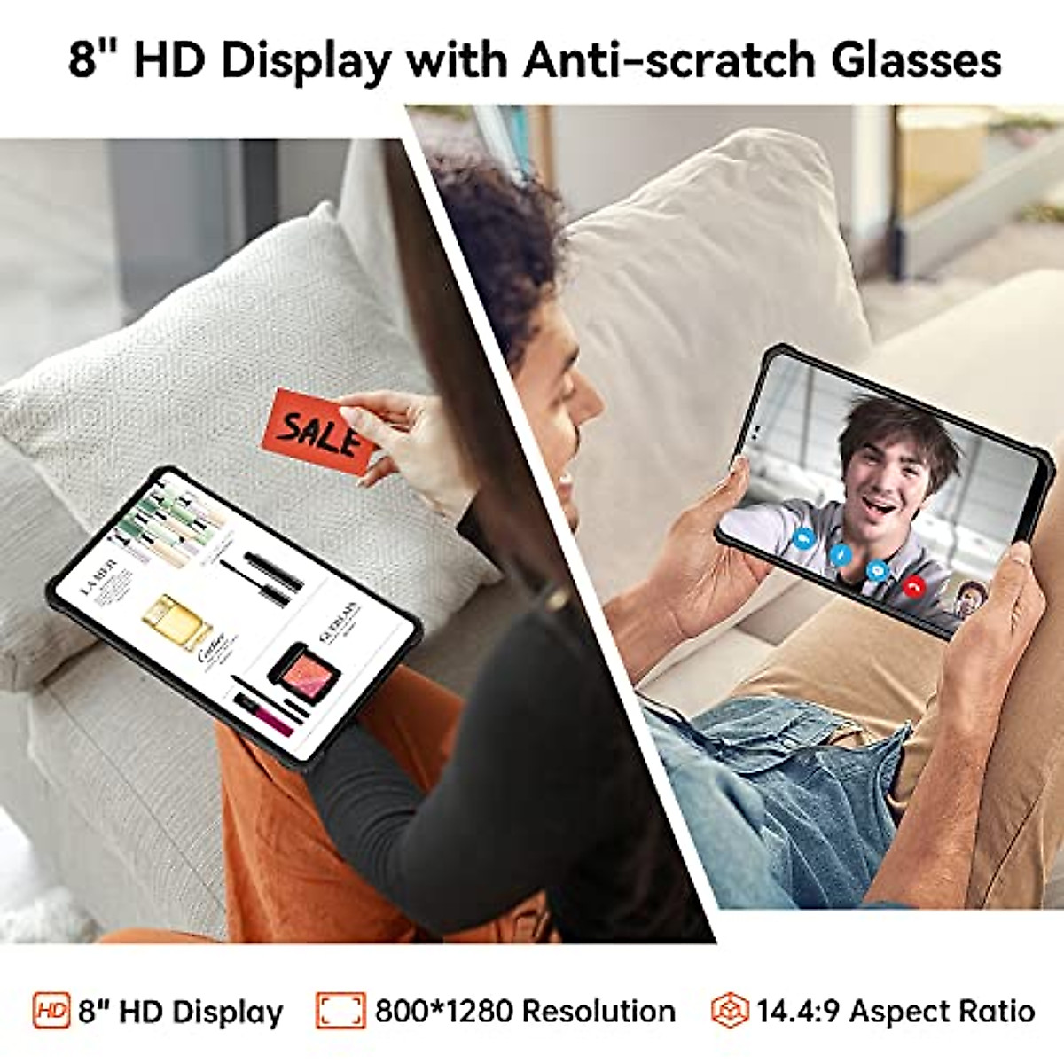 OUKITEL RT3 Rugged Android 12 Tablet, 8 Inch Waterproof-Tablet, Octa Core 7GB+64GB 1TB Expandable,5150mAh Battery Industrial Tablet PC, 16+8MP Camera, IP68&IP69K Tablets, 4G Dual SIM/5G WiFi/BT5.3/GPS