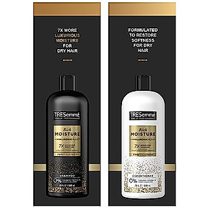 TRESemme Shampoo and Conditioner Rich Moisture Set Deep Conditioner with Vitamin E for Dry, Damaged Hair, Hair Care with Vitamins and Biotin Shampoo, 28 Fl Oz Ea